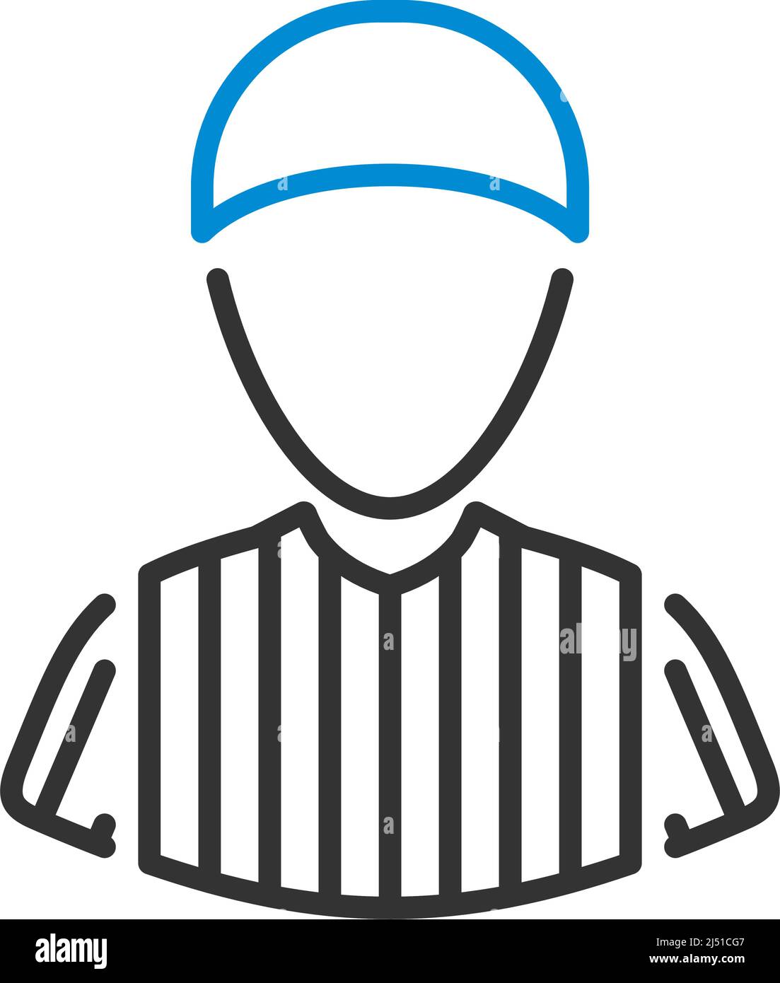 American Football Referee Icon. Editable Bold Outline With Color Fill ...