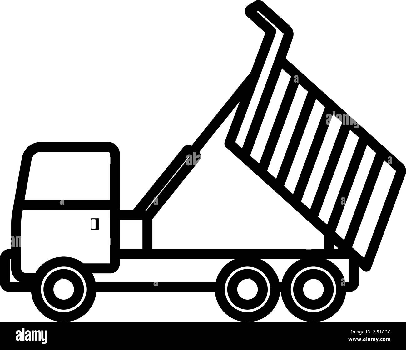 Icon Of Tipper. Bold outline design with editable stroke width. Vector ...