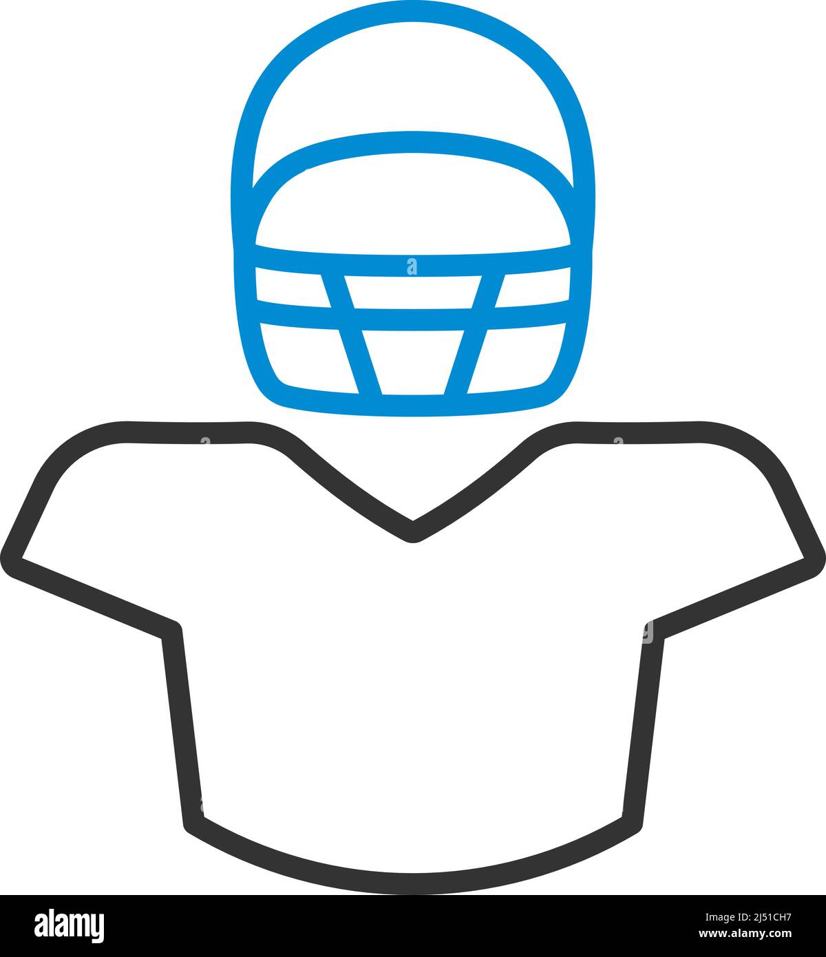 American Football Player Icon. Editable Bold Outline With Color Fill ...