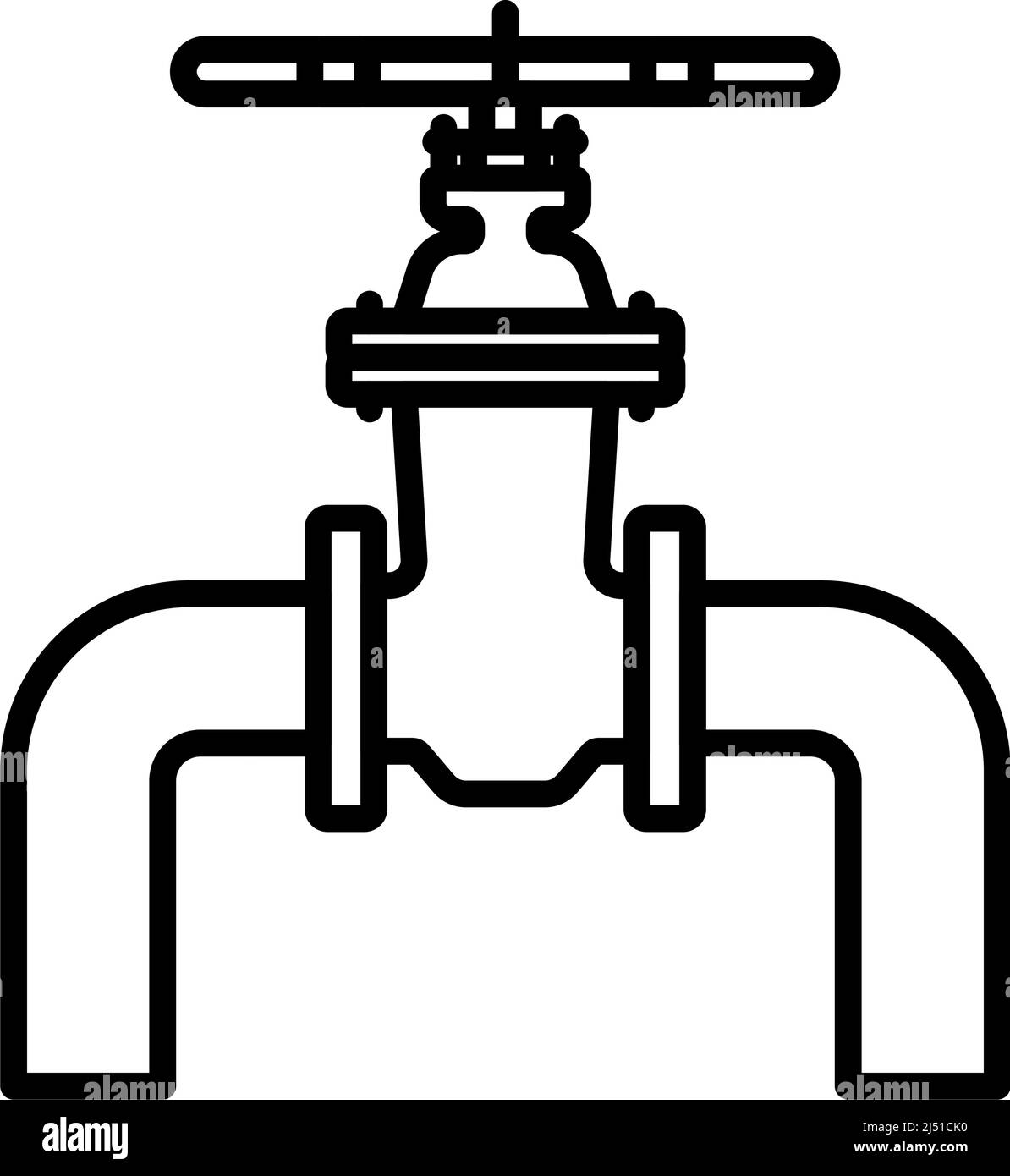 Icon Of Pipe With Valve. Bold outline design with editable stroke width ...