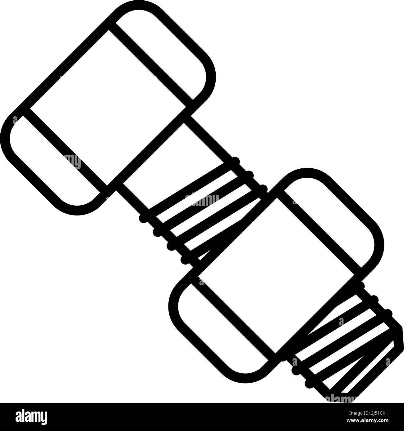 Icon Of Bolt And Nut. Bold outline design with editable stroke width ...
