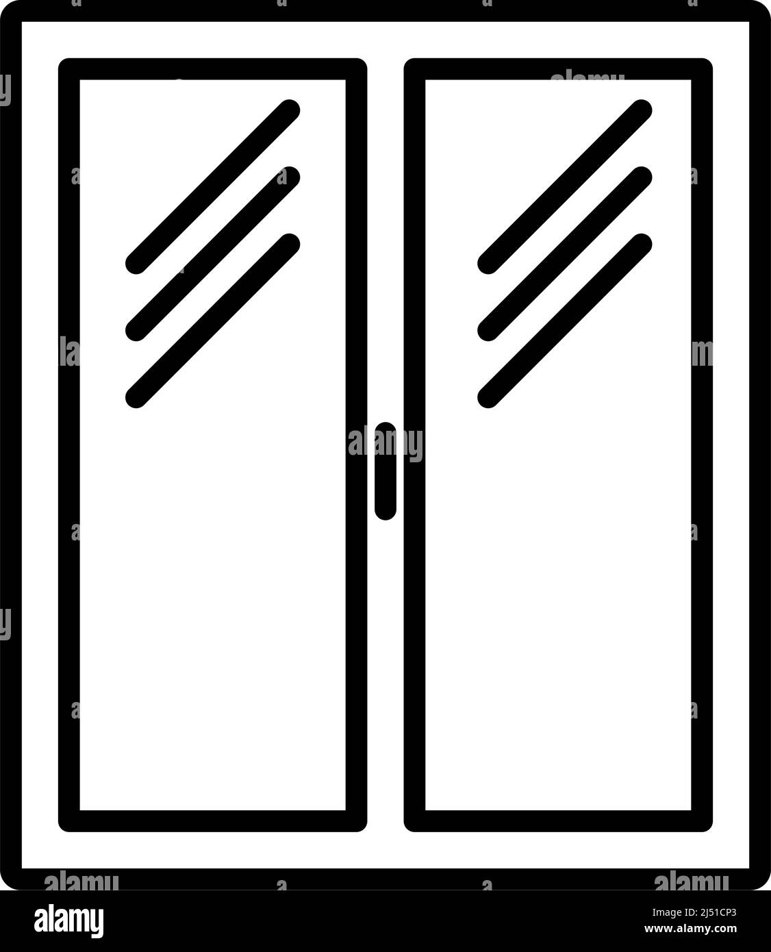 Icon Of Closed Window Frame. Bold outline design with editable stroke ...