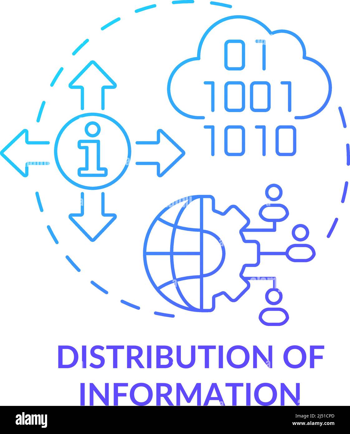 Distribution of information blue gradient concept icon Stock Vector ...