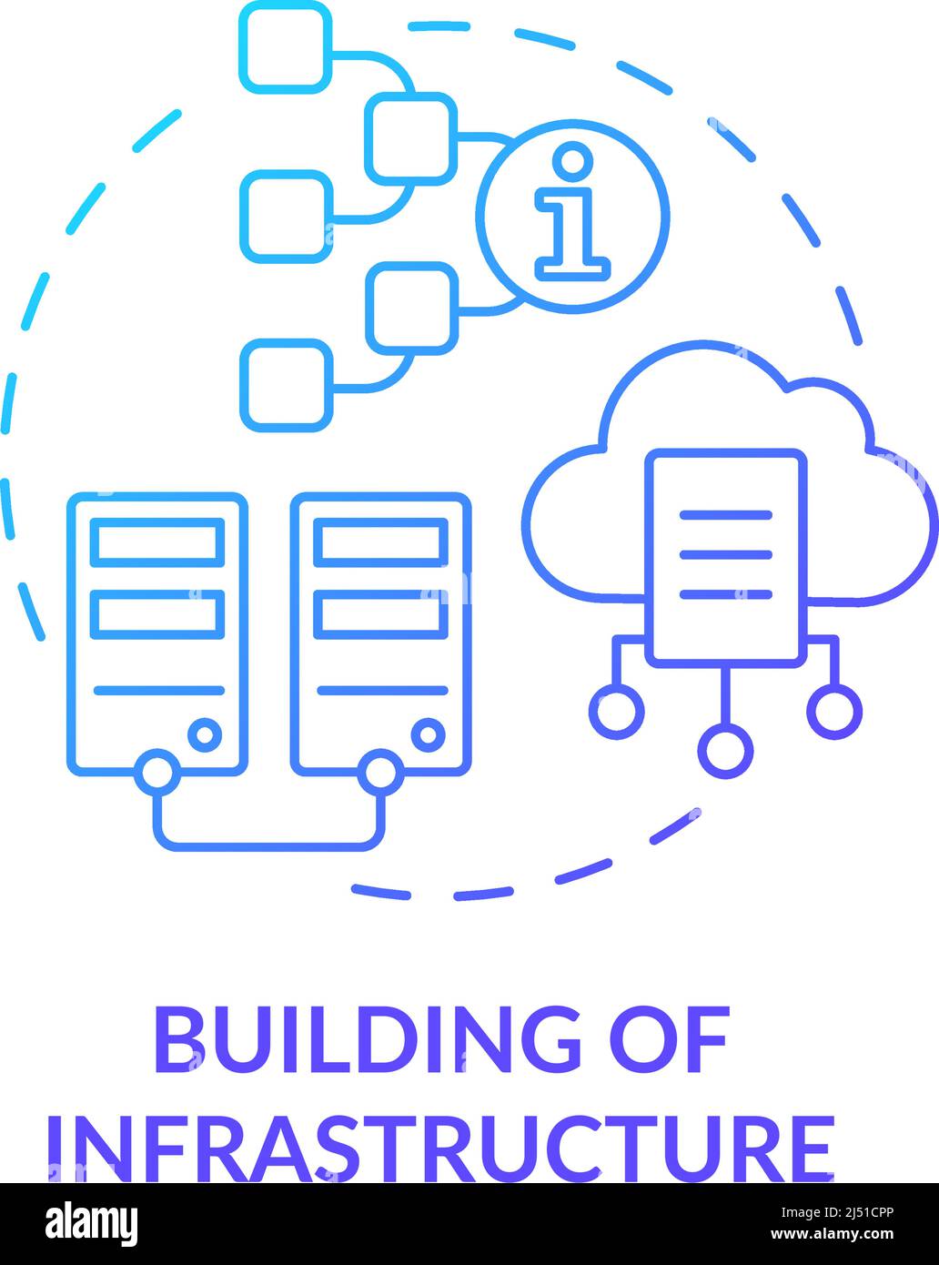 Building of infrastructure blue gradient concept icon Stock Vector ...