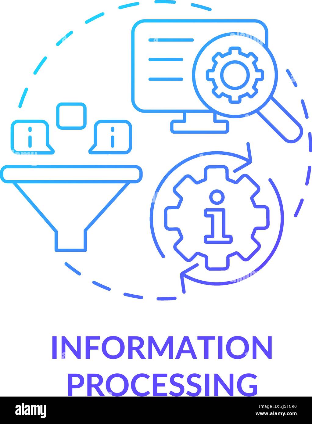 Information processing blue gradient concept icon Stock Vector Image ...