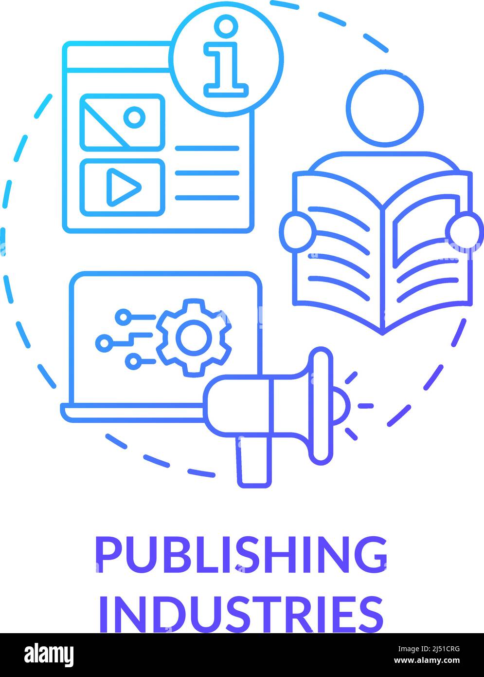 Publishing industries blue gradient concept icon Stock Vector Image ...