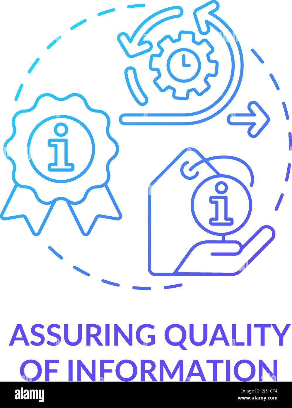 Assuring quality of information blue gradient concept icon Stock Vector ...