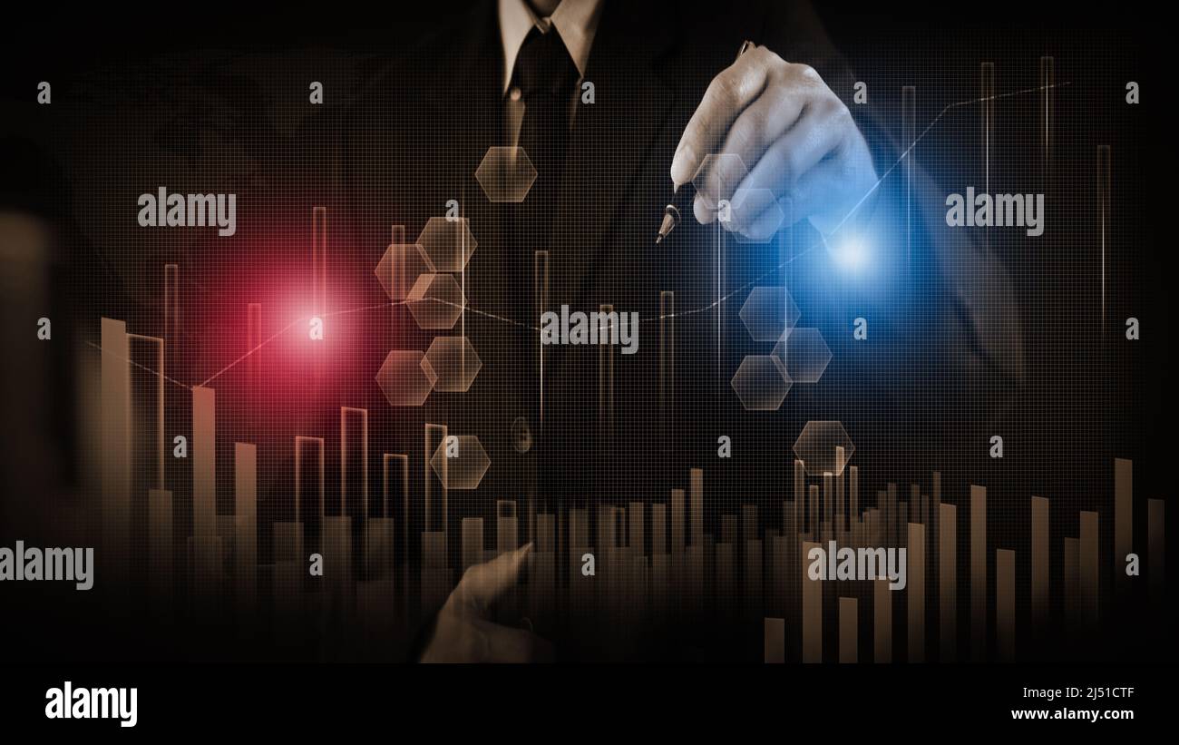 Stock market or forex trading graph and candlestick chart suitable for ...