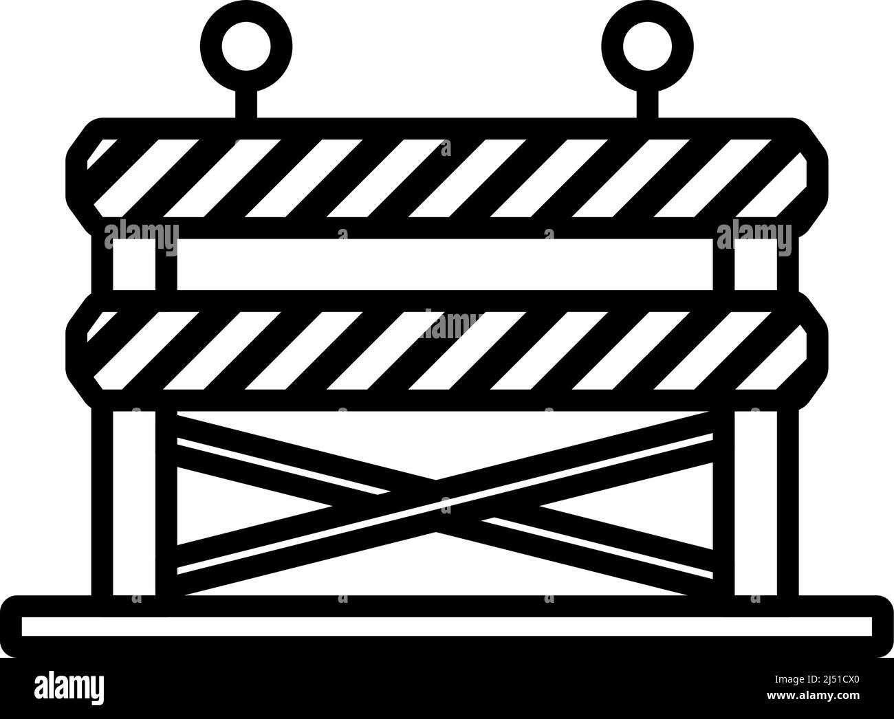 Icon Of Construction Fence. Bold outline design with editable stroke ...