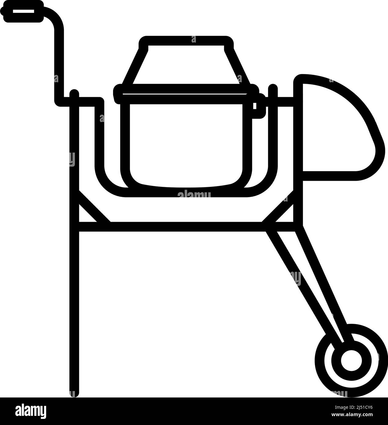 Icon Of Concrete Mixer. Bold outline design with editable stroke width ...