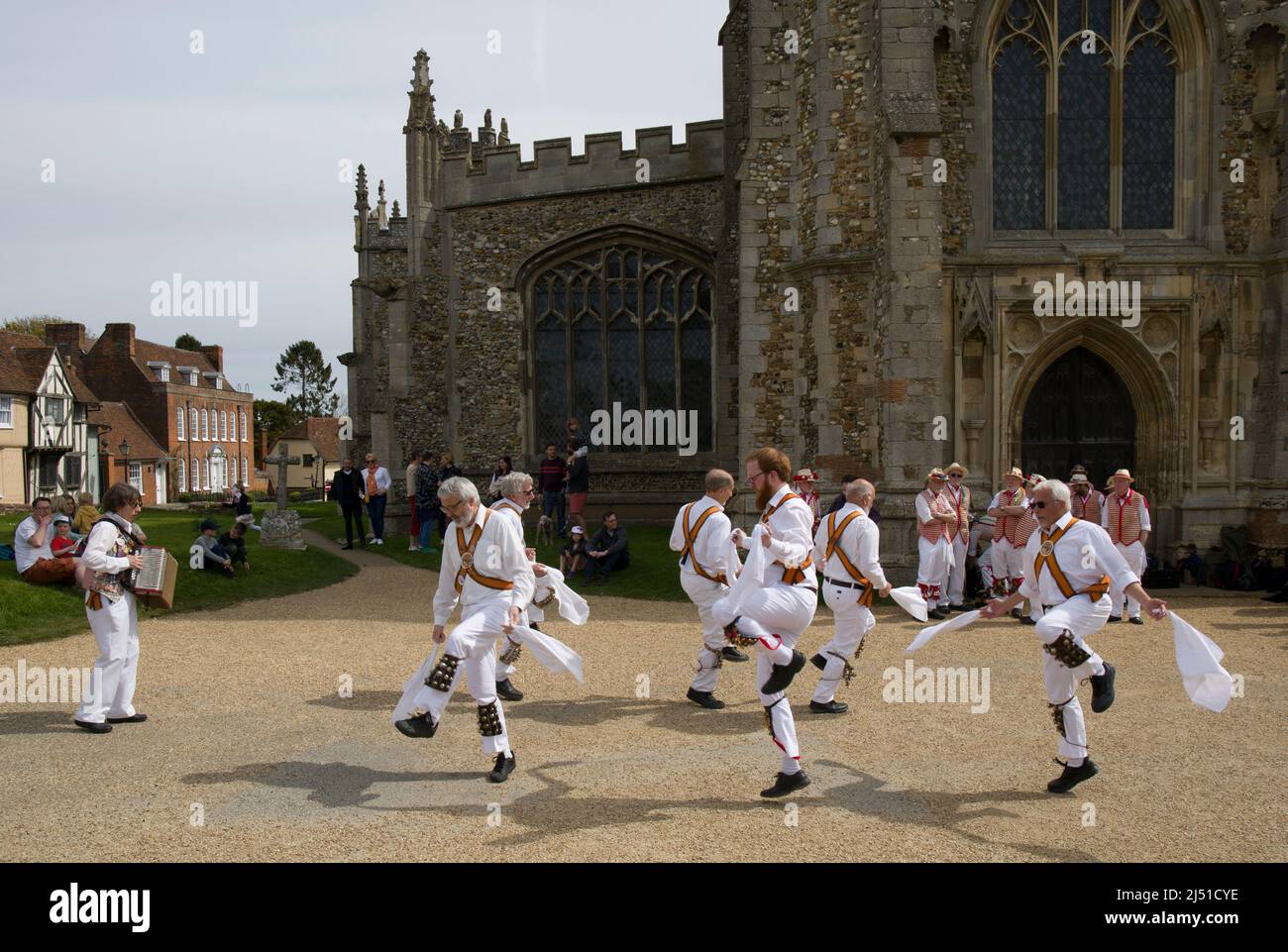 Devil's Dyke Morris Dancers Dancing at Thaxted Churchyard Essex Stock ...