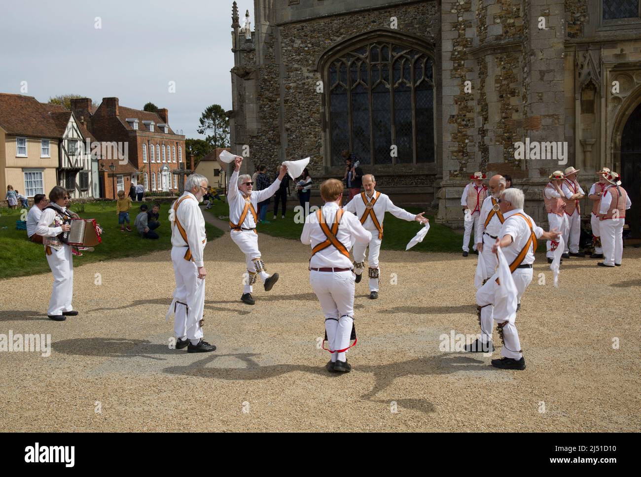 Devil's Dyke Morris Dancers Dancing at Thaxted Churchyard Essex Stock ...