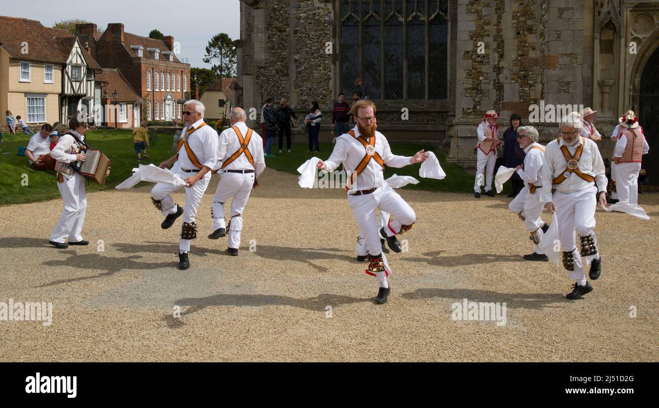 Devil's Dyke Morris Dancers Dancing at Thaxted Churchyard Essex Stock ...