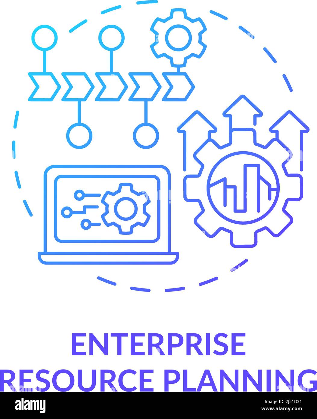 Enterprise resource planning blue gradient concept icon Stock Vector ...