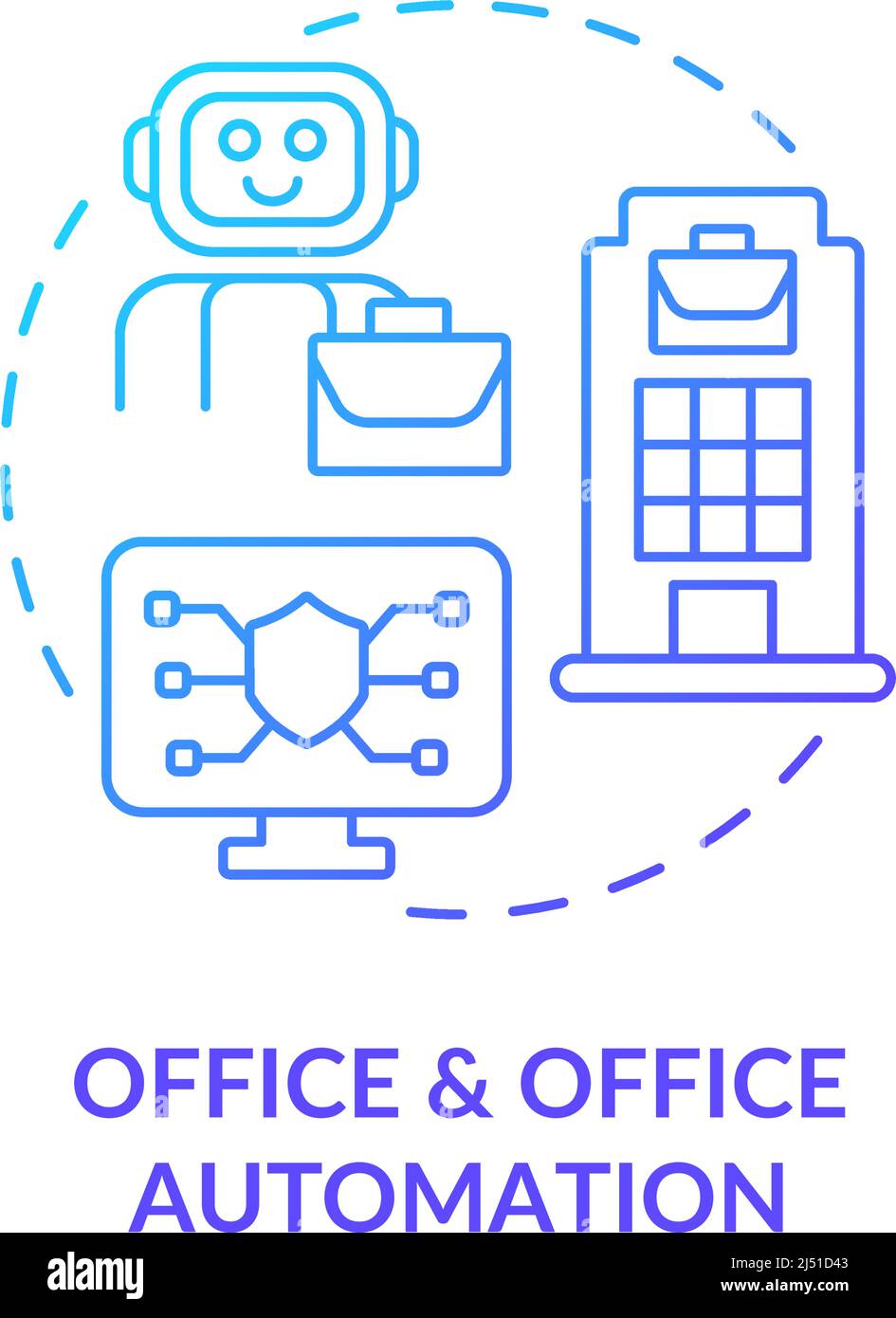 Office and office automation blue gradient concept icon Stock Vector ...