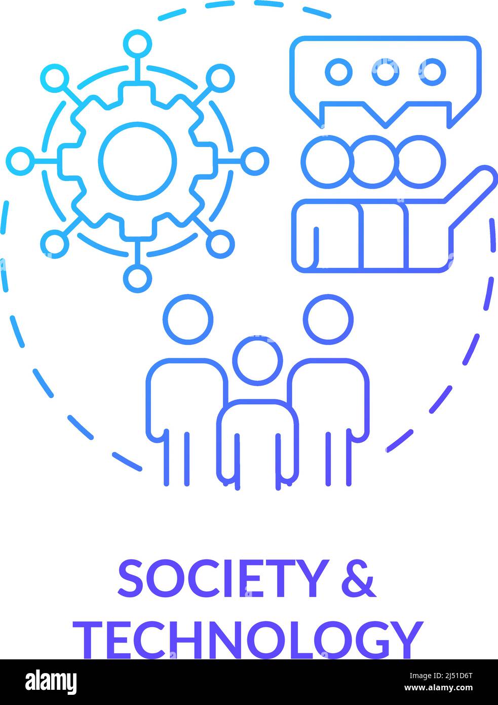 Society and technology blue gradient concept icon Stock Vector Image ...