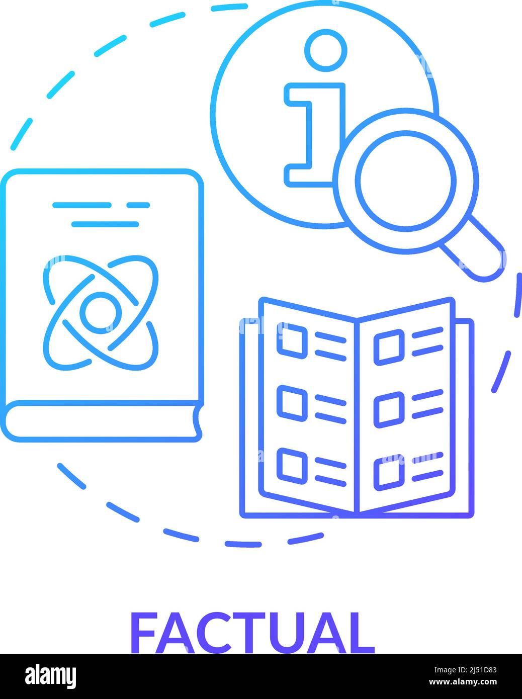 Factual blue gradient concept icon Stock Vector Image & Art - Alamy