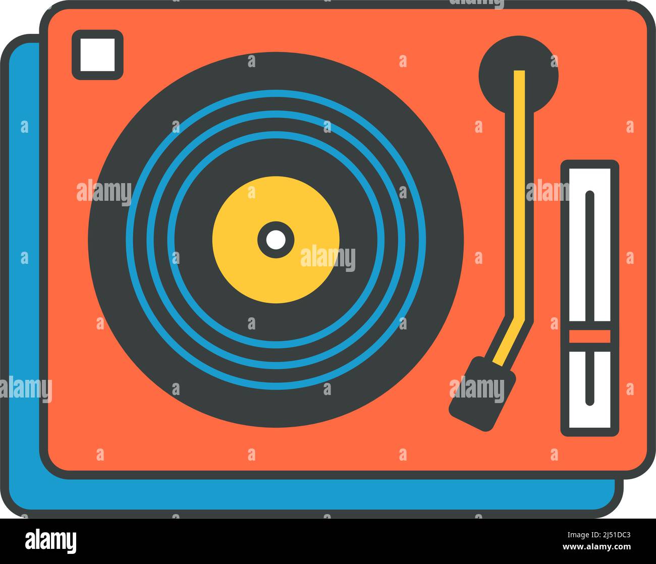 Retro gramophone with music plate top view pop art t shirt print vector ...