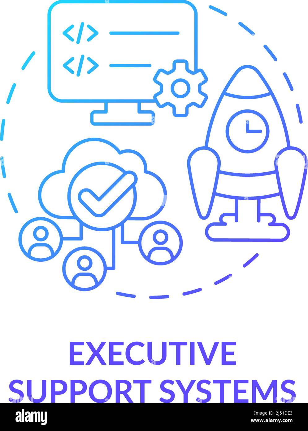 Executive support systems blue gradient concept icon Stock Vector Image ...