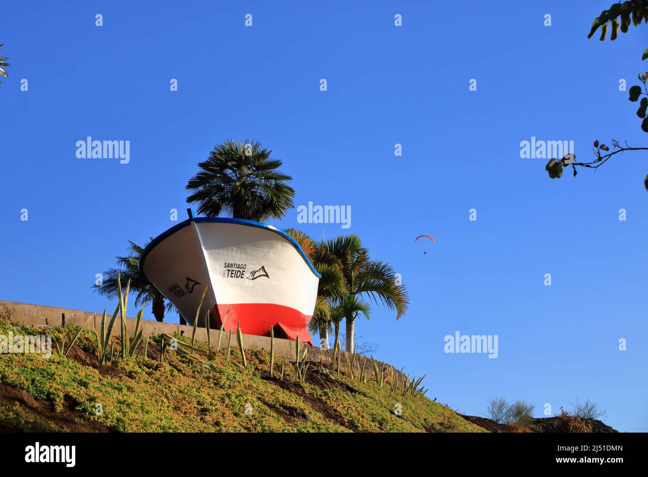 The old fishing boat at the Mirador de El Archipenque overlooking the ...