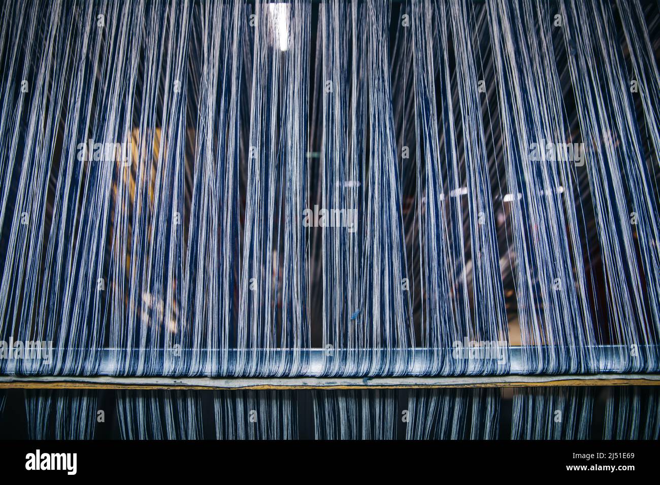 Seamless pattern fabric texture background on weaving textile machine ...