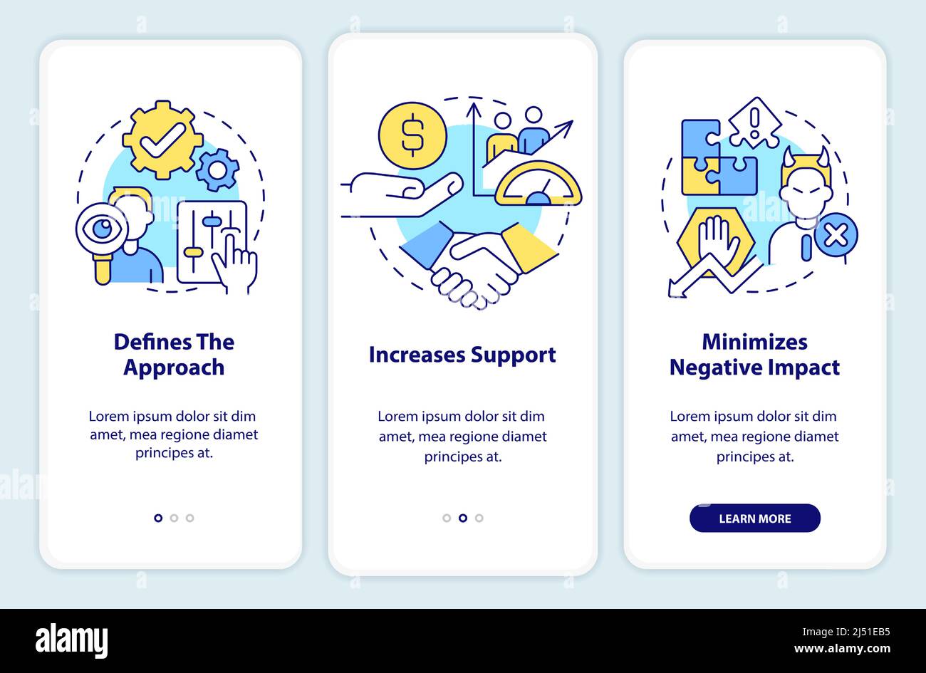 Stakeholder Management Plan Onboarding Mobile App Screen Stock Vector