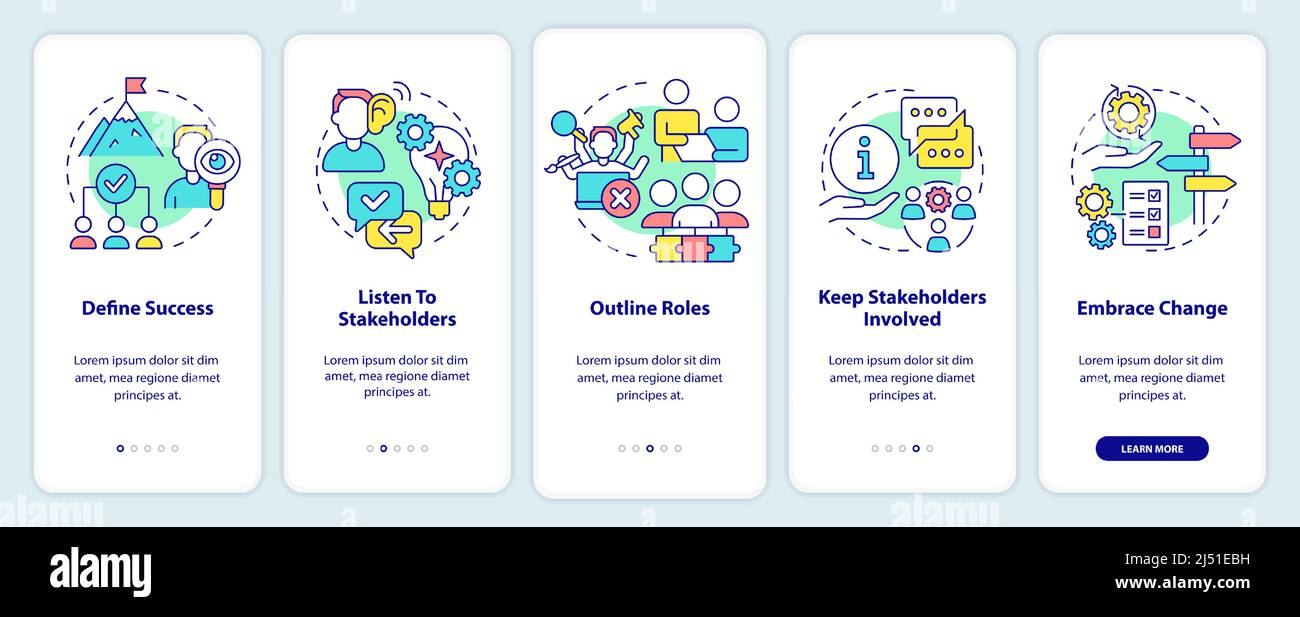 Effective Stakeholder Management Onboarding Mobile App Screen Stock Vector Image And Art Alamy