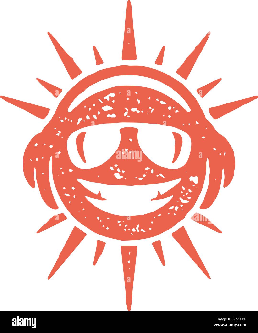 Laughing hipster red sun in headphones and sunglasses bright light ...