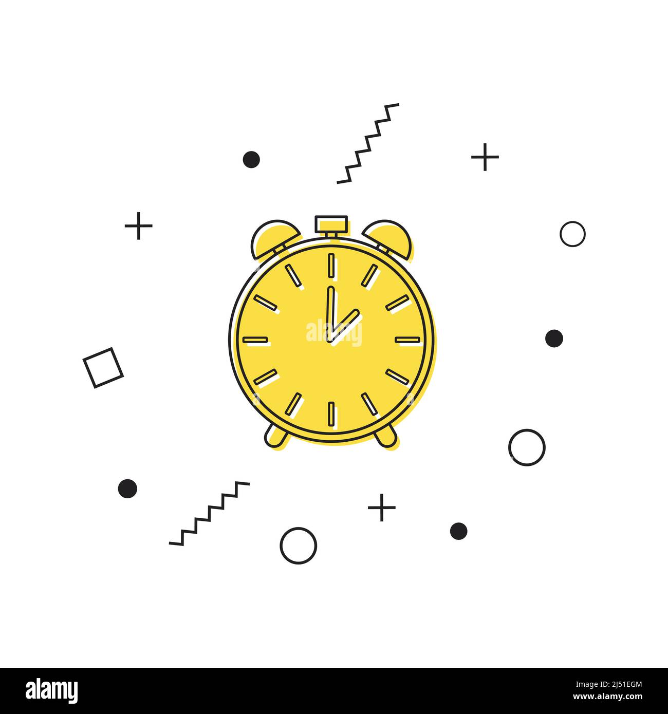 Stopwatch icon. Yellow timer icon with geometric shapes on white ...