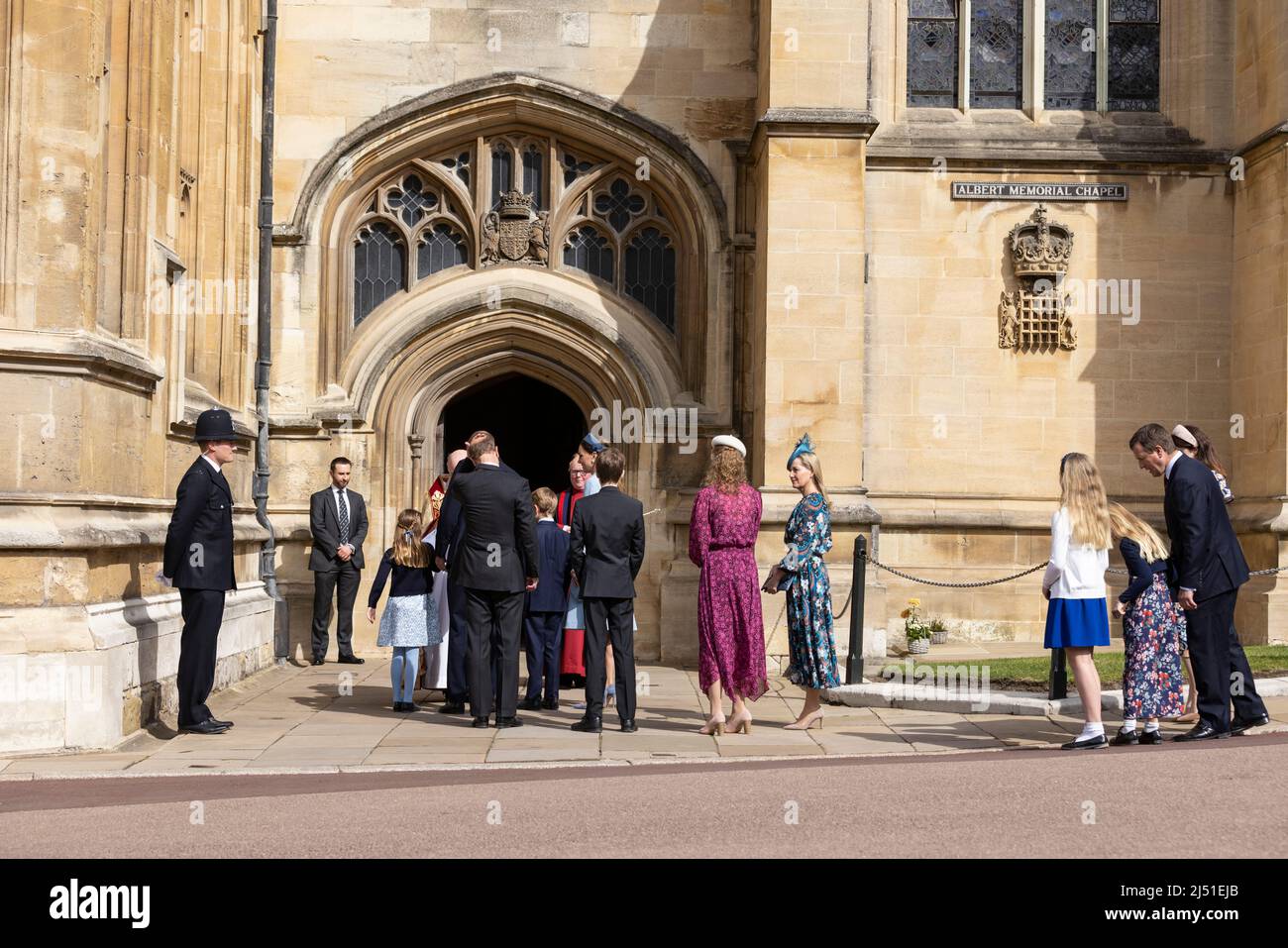 Duke and Duchess of Cambridge with members of the Royal Family attend ...