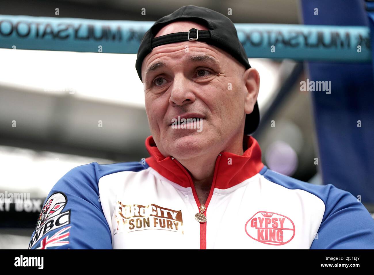 John Fury, trainer and father of Tyson Fury during an open workout at ...