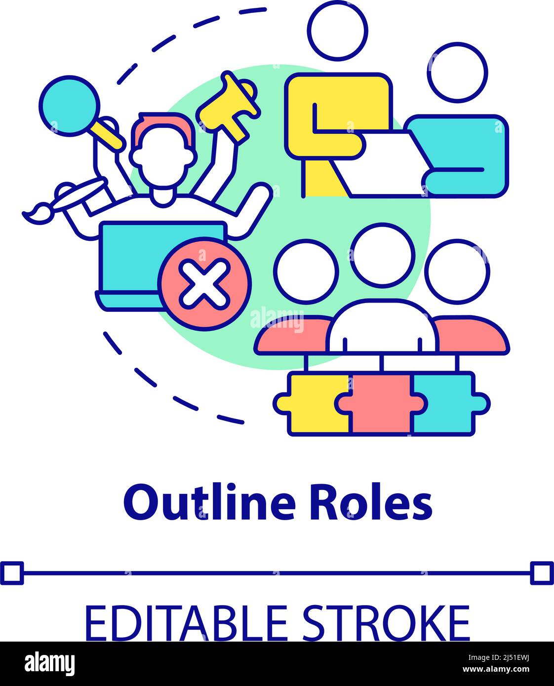 Outline roles concept icon Stock Vector Image & Art - Alamy