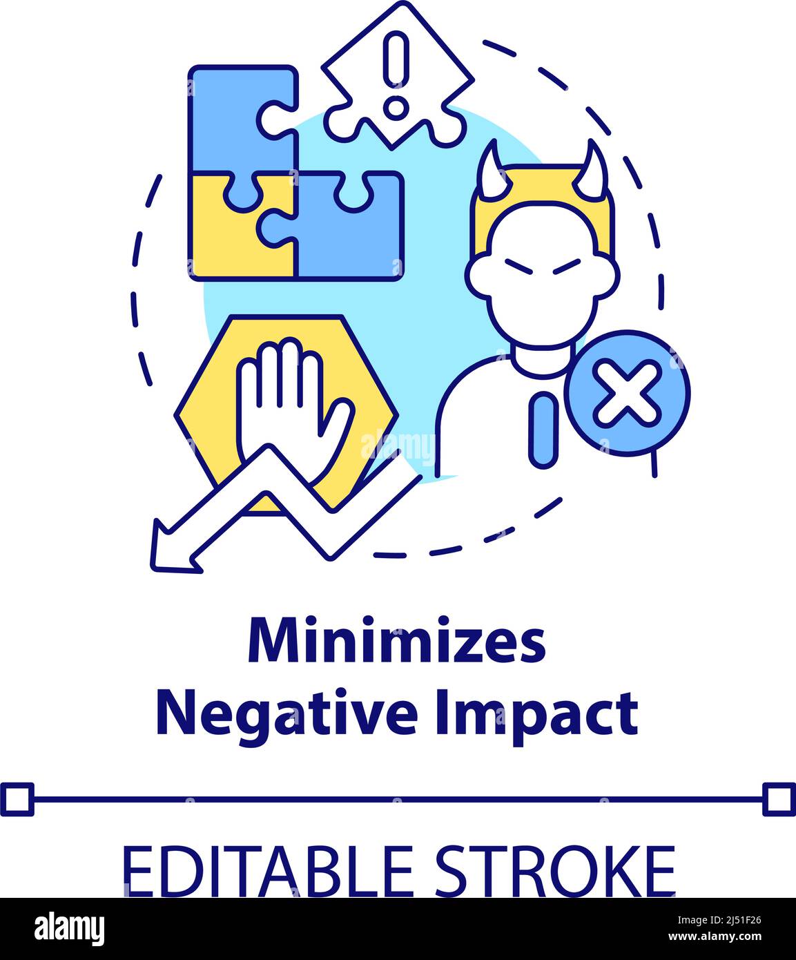 Minimizes negative impact concept icon Stock Vector Image & Art - Alamy