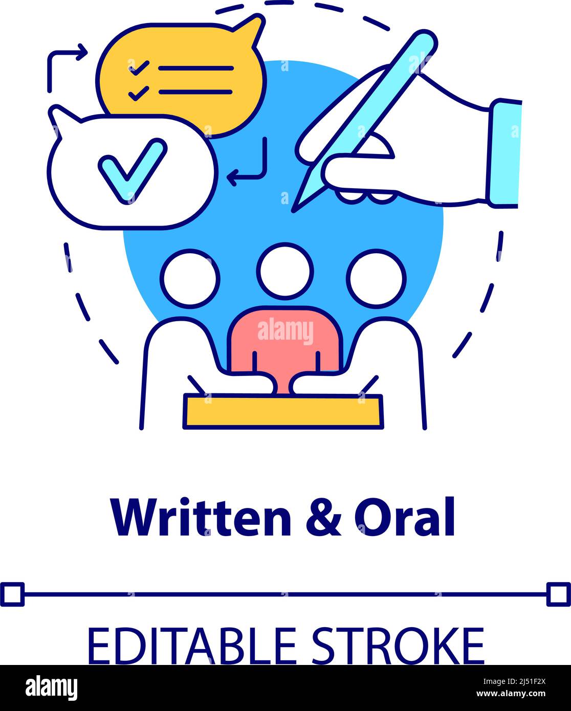 Written and oral concept icon Stock Vector Image & Art - Alamy