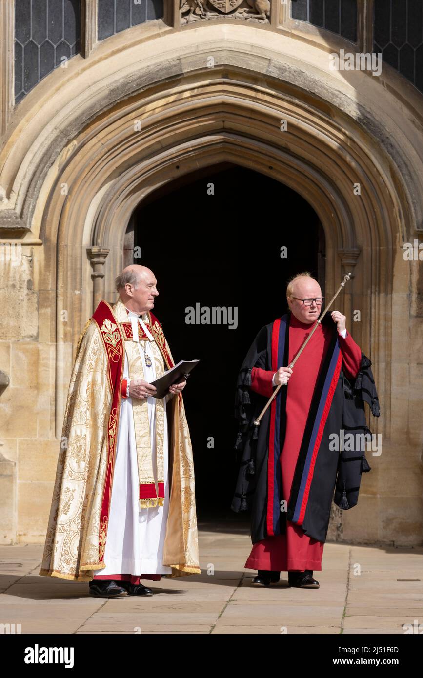 The Right Reverend David Conner KCVO awaits members of the Royal Family ...