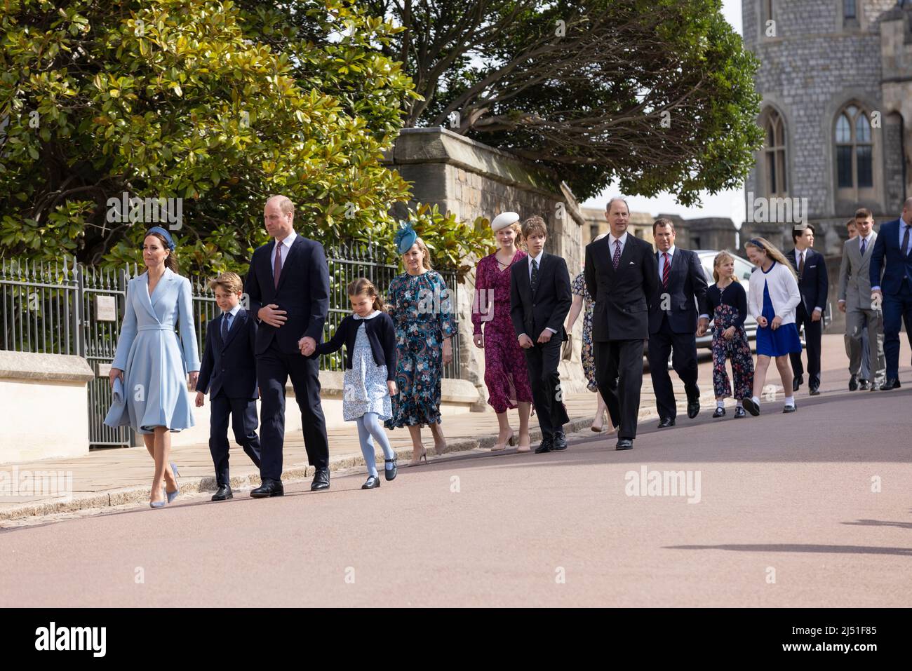 Members of the Royal Family attend the Easter Service at St George's ...