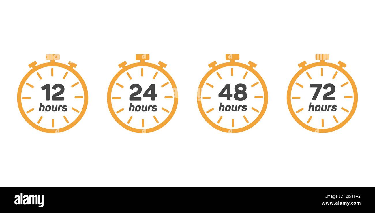 Various time stickers. 12, 24, 36 and 72 hours order execution or ...