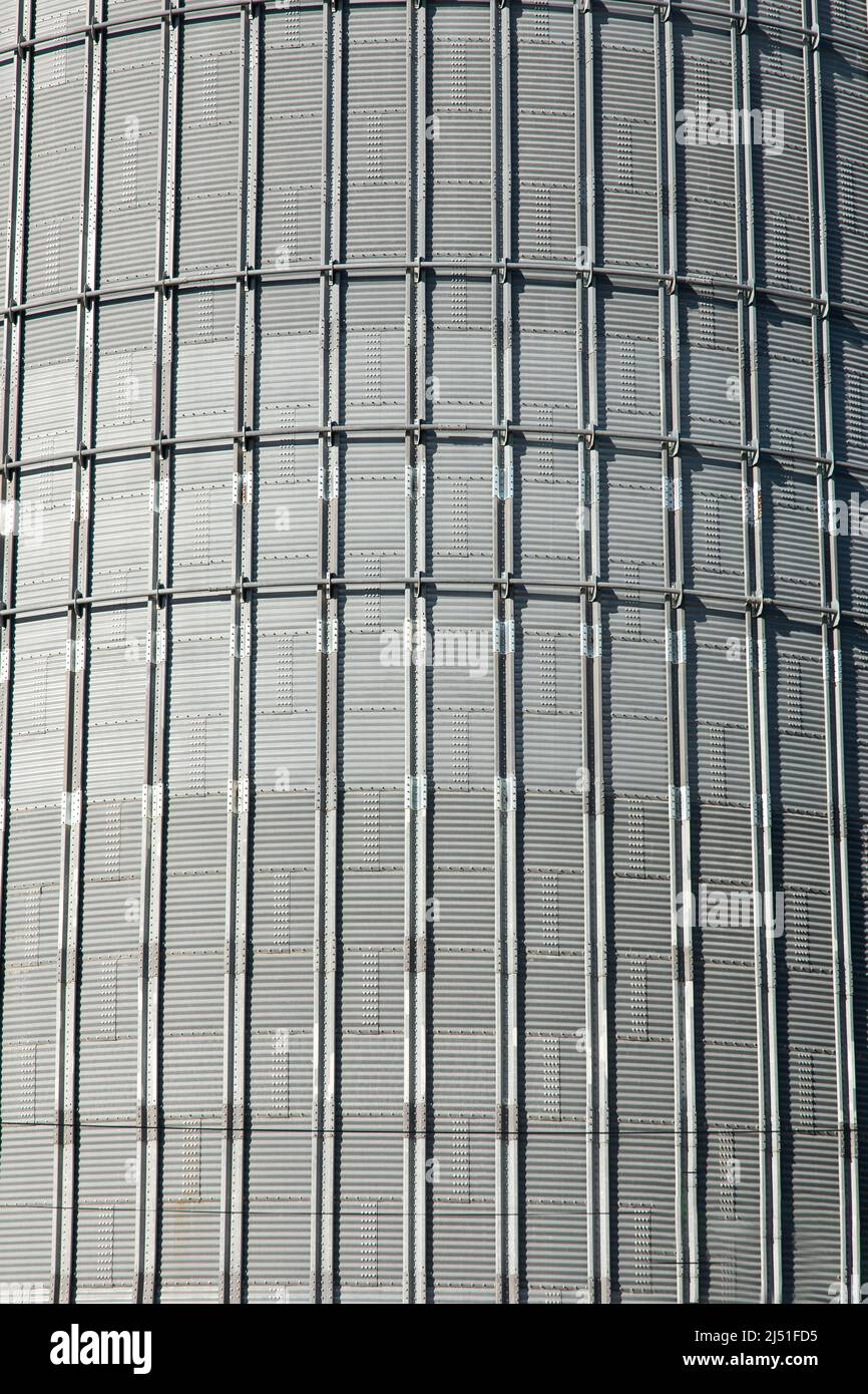 Silo wall metal sheet texture background. Agricultural silo or ...