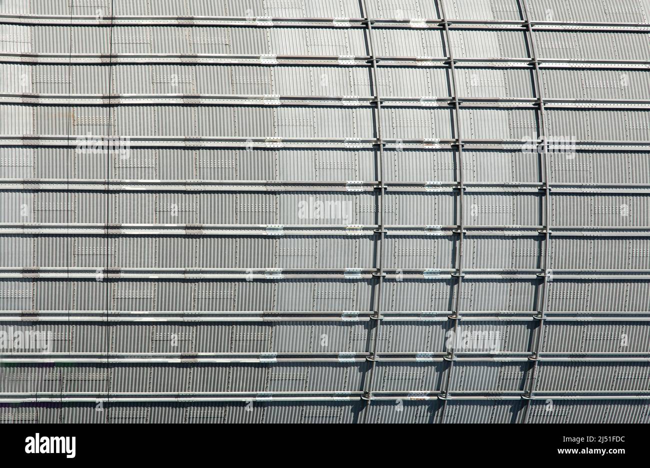 Silo wall metal sheet texture background. Agricultural silo or ...