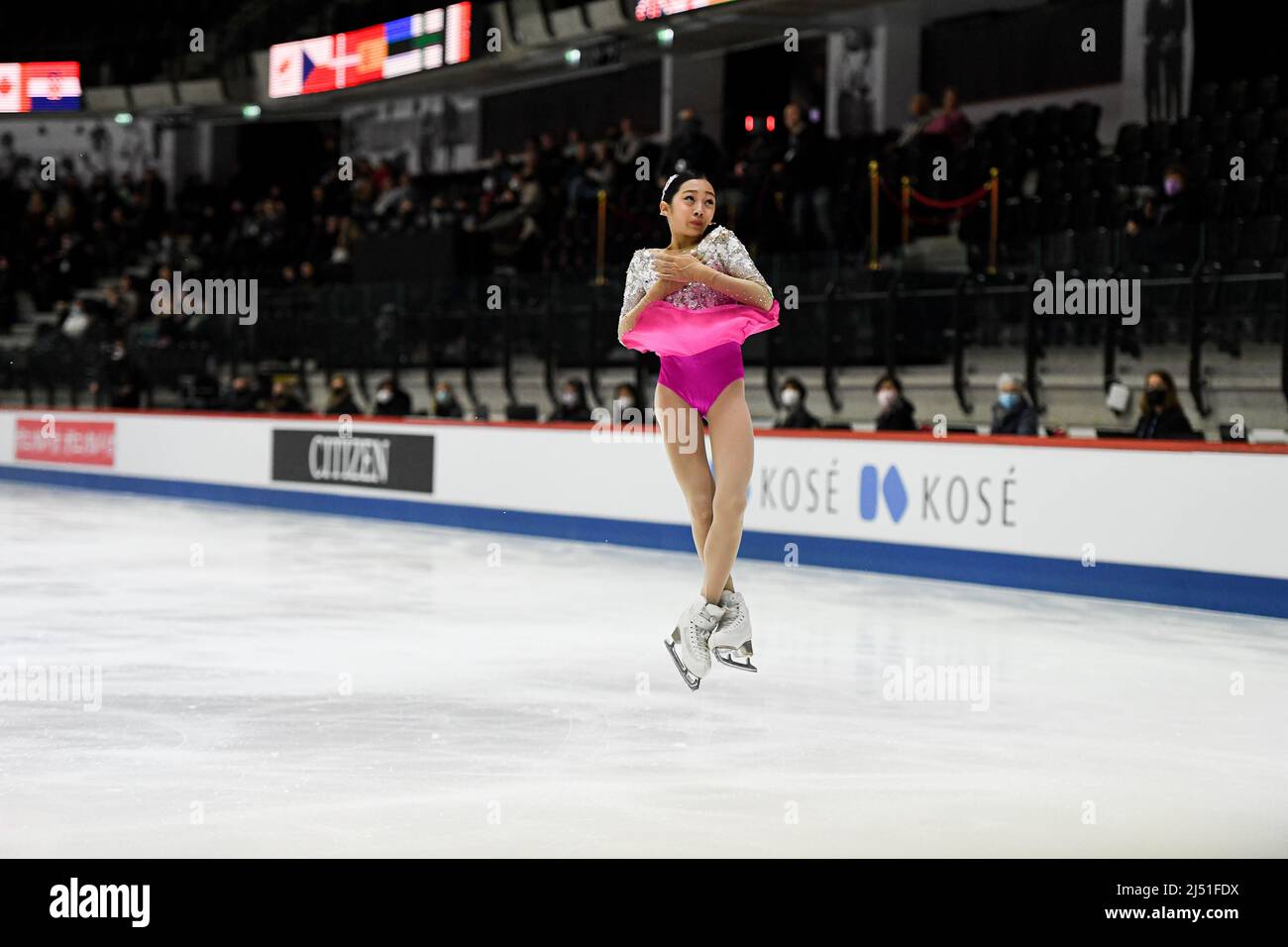 Jia SHIN (KOR), during Women Free Skating, at the ISU World Junior ...