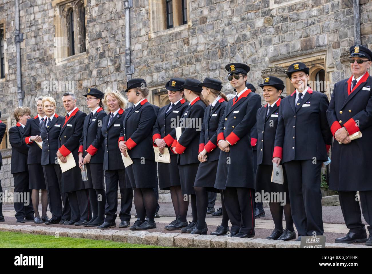 Wardens of the Castle line-up on the green as members of the Royal ...
