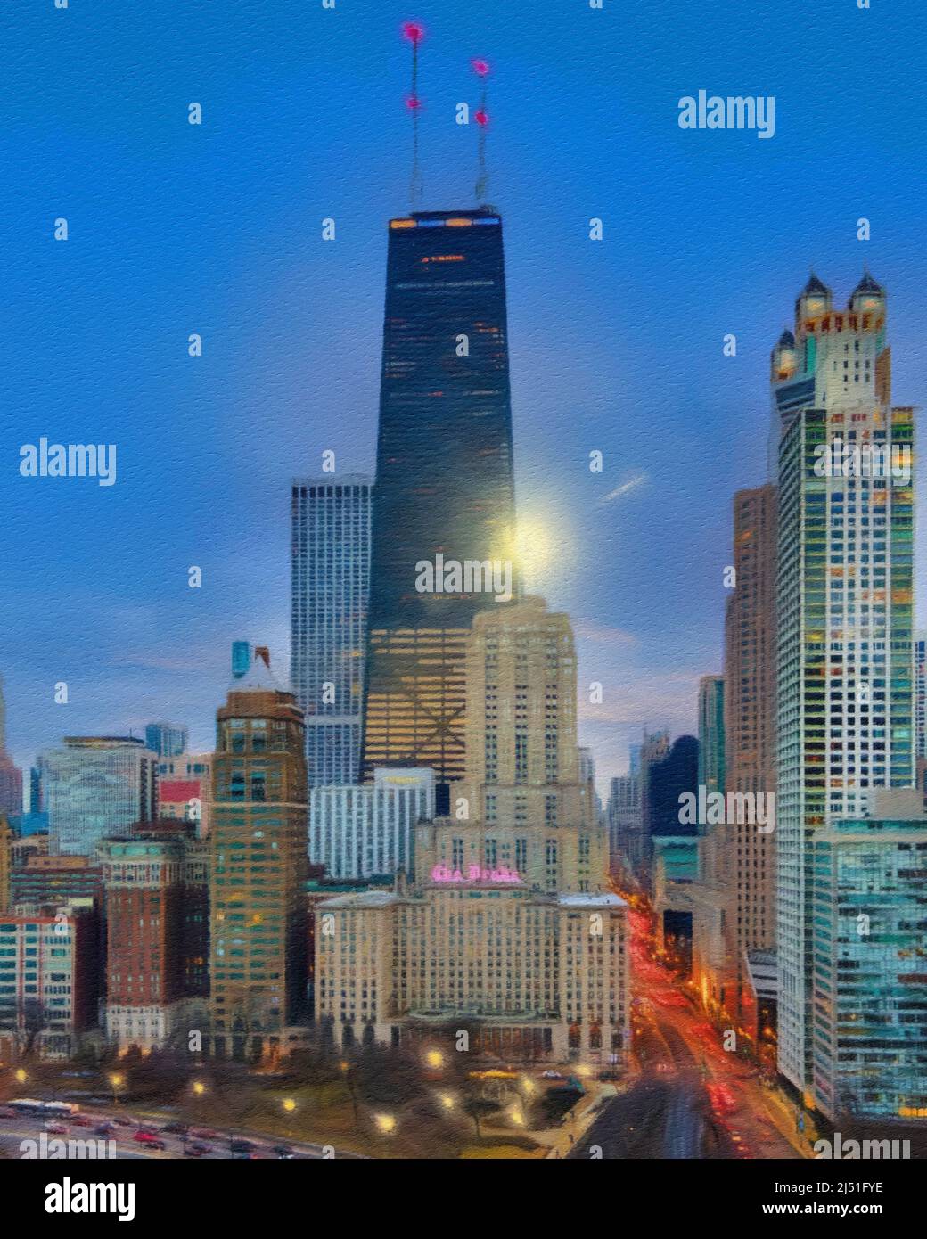 Chicago USA city center skyscrapers and architecture, America travel ...