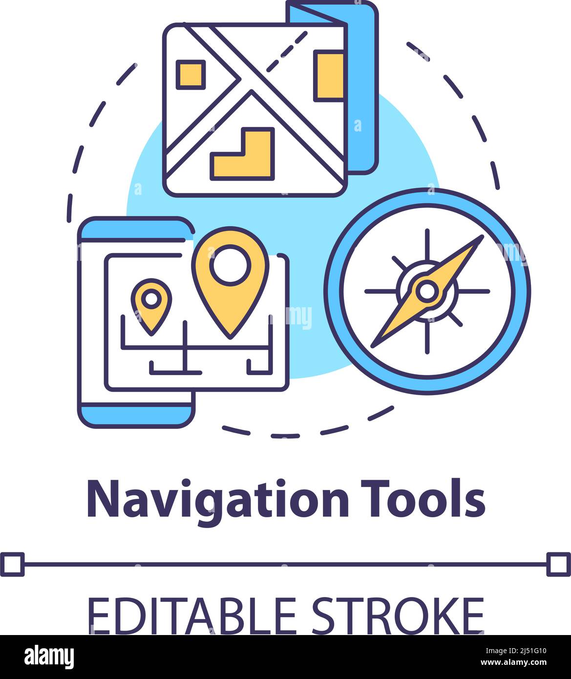 Navigation tools concept icon Stock Vector Image & Art - Alamy