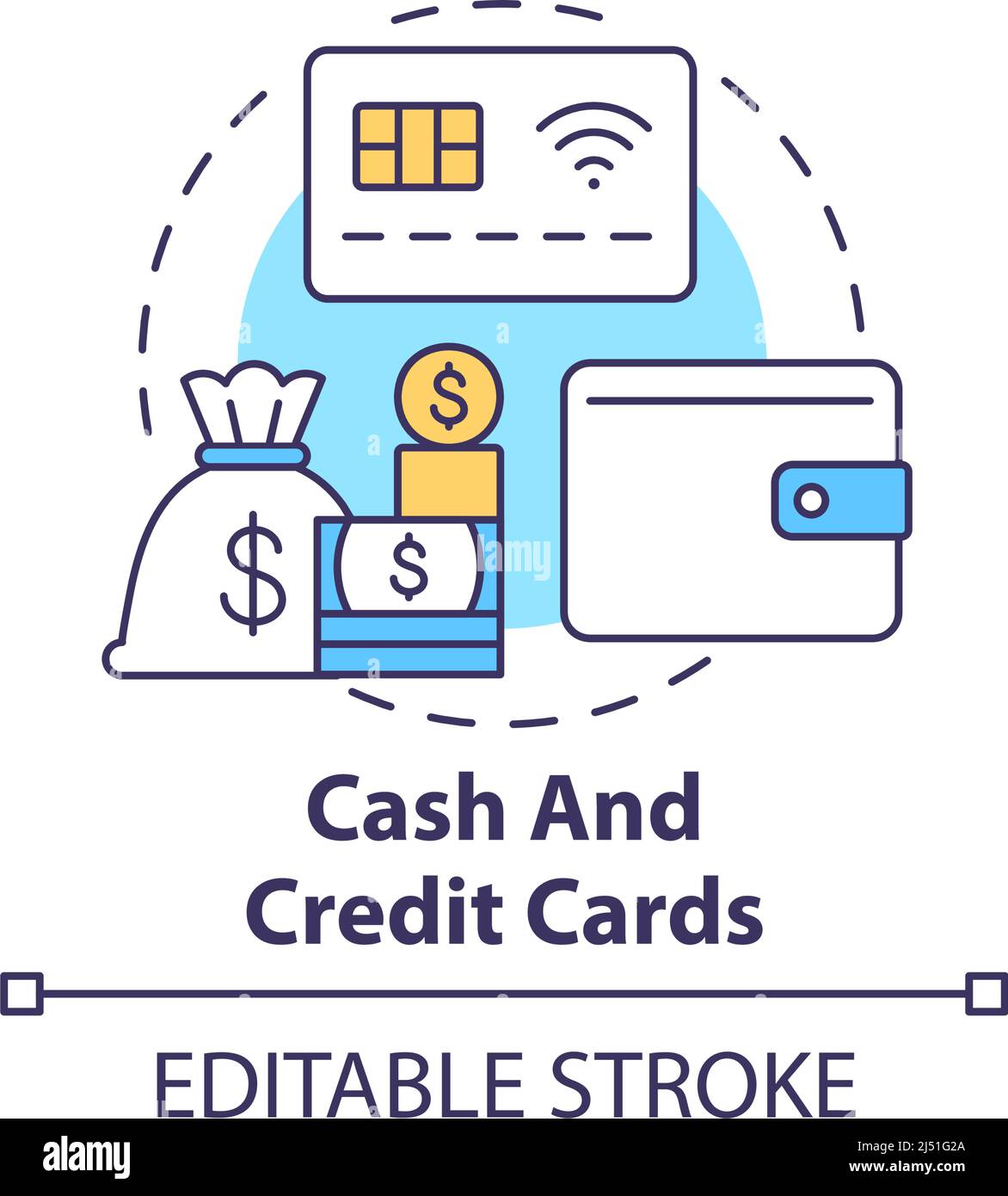 Cash and credit cards concept icon Stock Vector Image & Art - Alamy