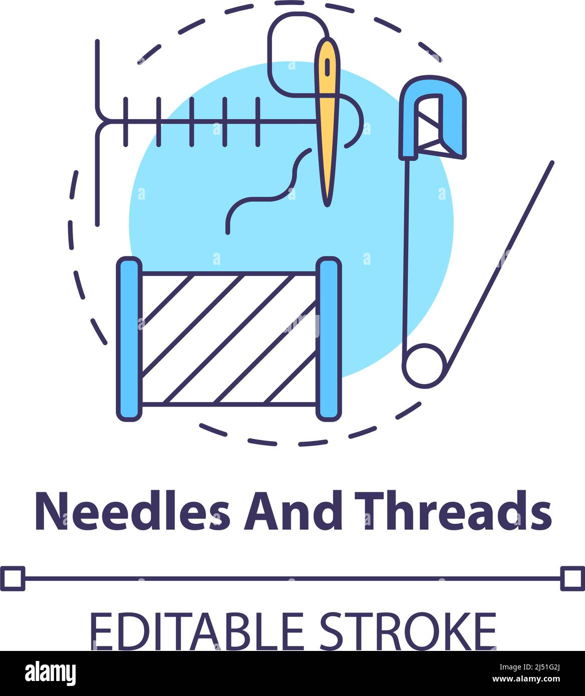 Needles and threads concept icon Stock Vector Image & Art - Alamy
