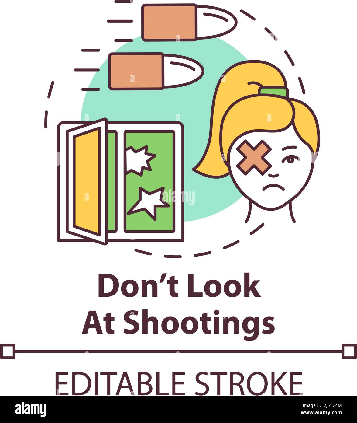 Dont look at shootings concept icon Stock Vector Image & Art - Alamy