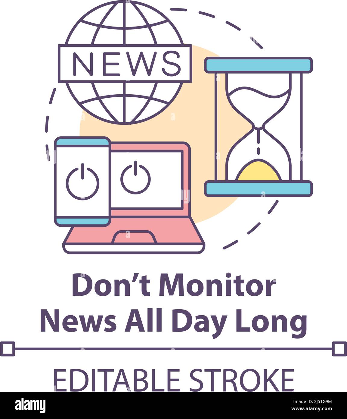 Dont monitor news all day long concept icon Stock Vector Image & Art ...