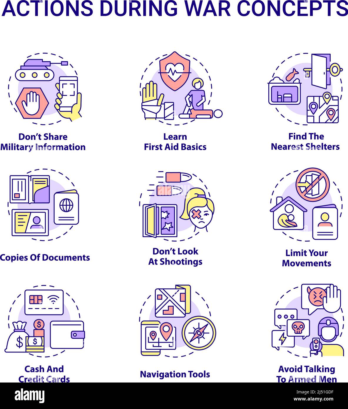 Action during war concept icons set Stock Vector Image & Art - Alamy