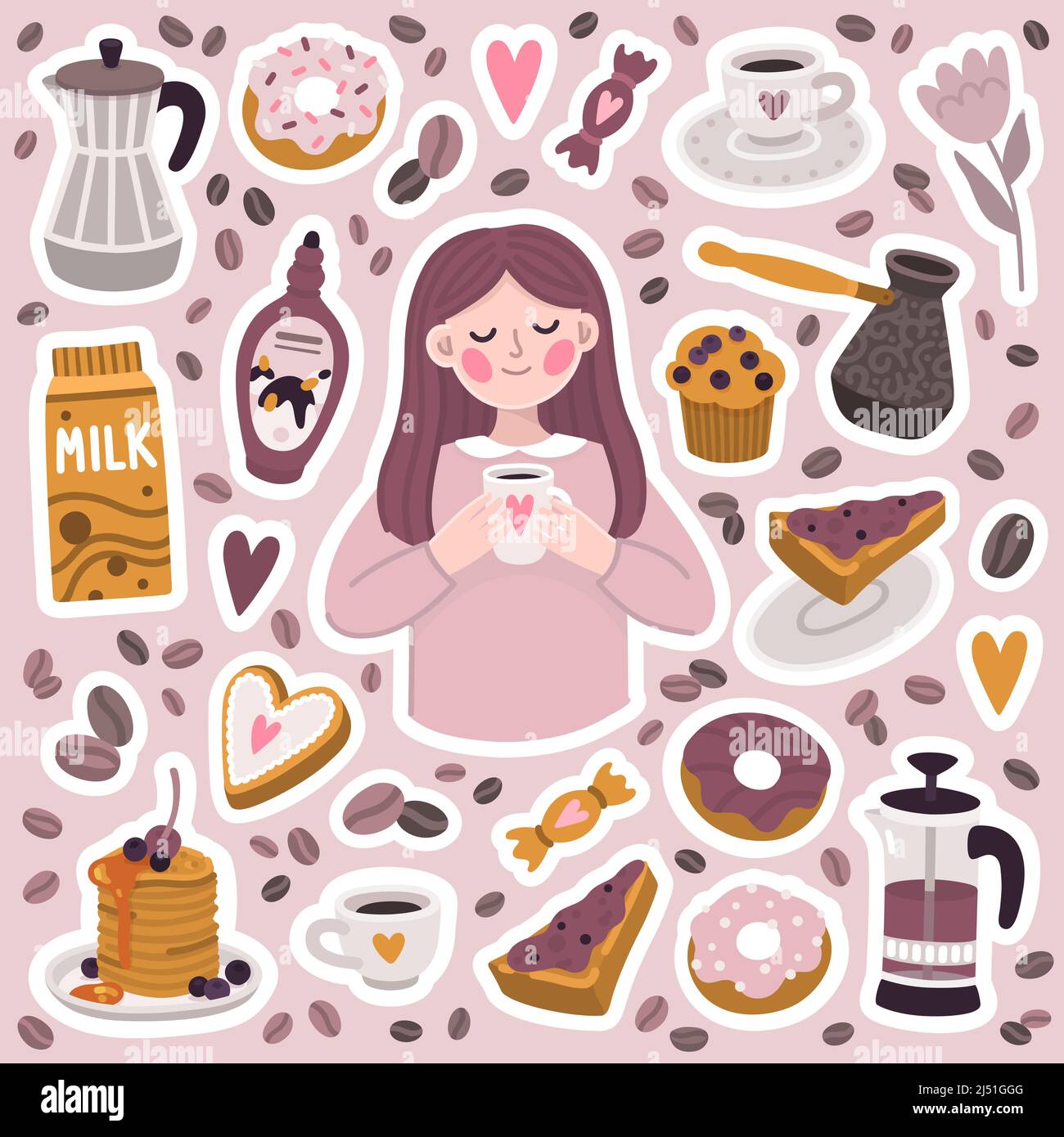 Food cupcake coffee beans Stock Vector Images - Alamy