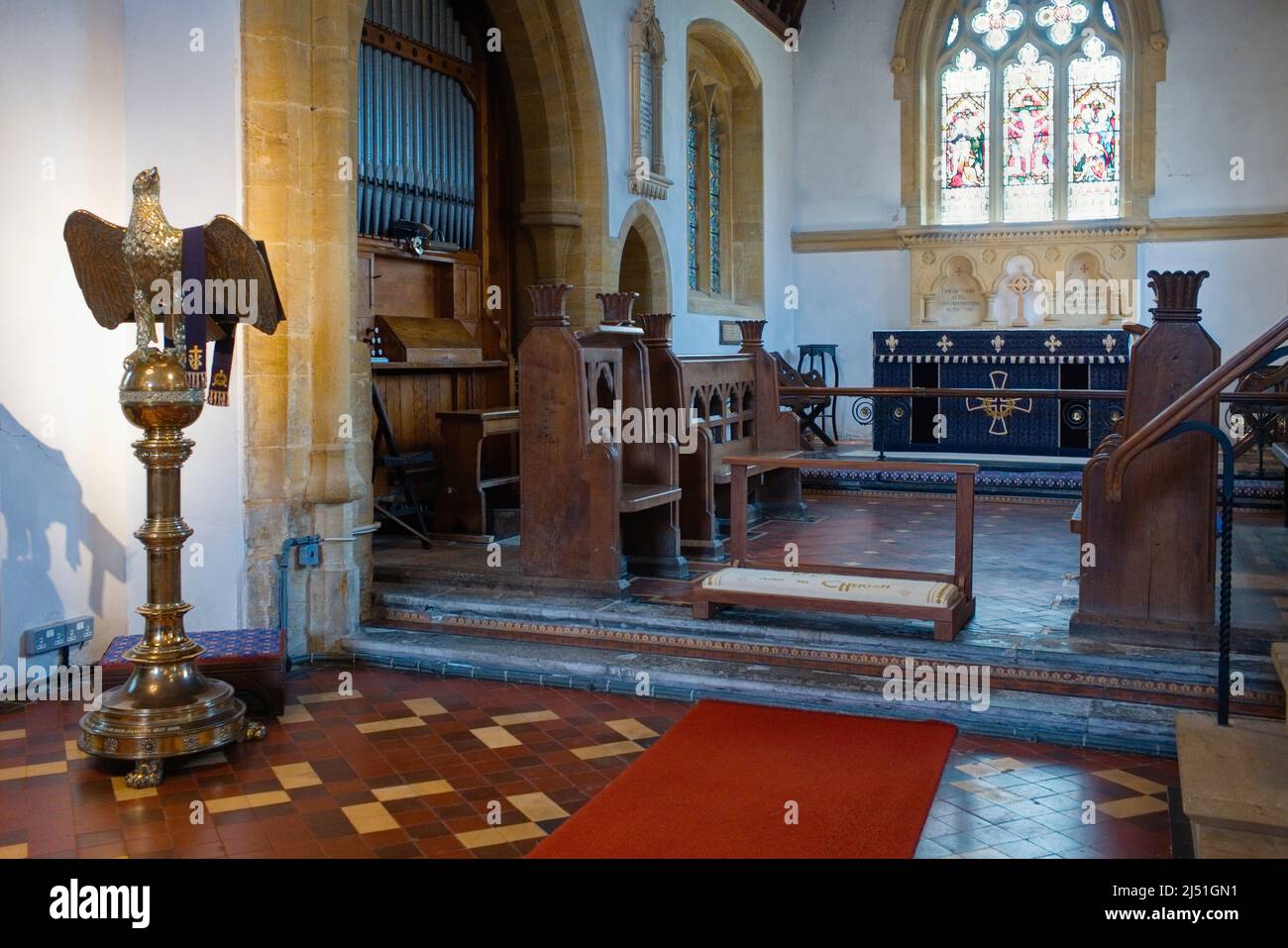 Interior of All Saints Church in the village of Kingsdon, Somerset ...